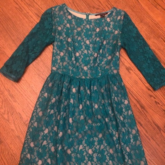French Connection | Dresses | Designer Fit And Flare Lace Dress | Poshmark